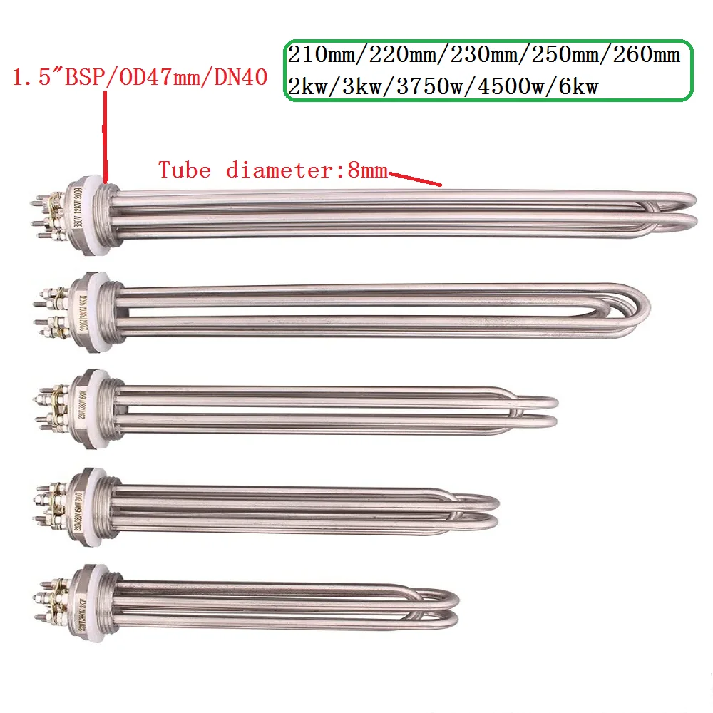 DN40-1-5-Thread-SUS304-Immersion-Heating-Element-220V-380V-3KW-4-5KW ...