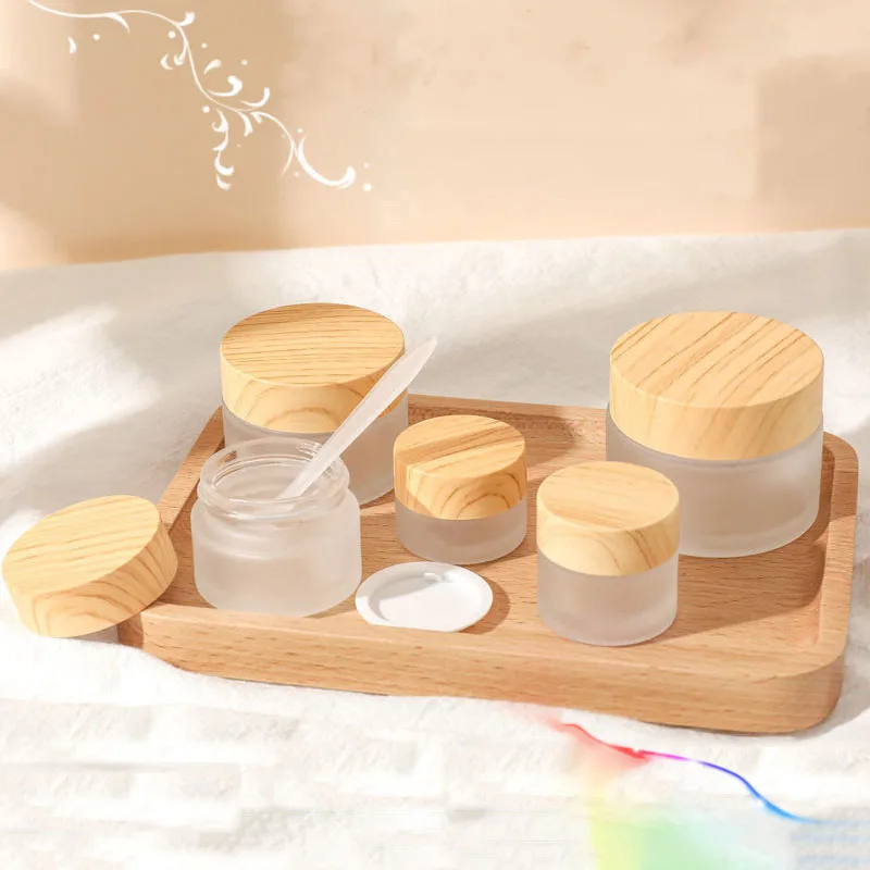 Pot vide en verre givré 5 50g, Mini Pot vide, cosmétique, maquillage ...