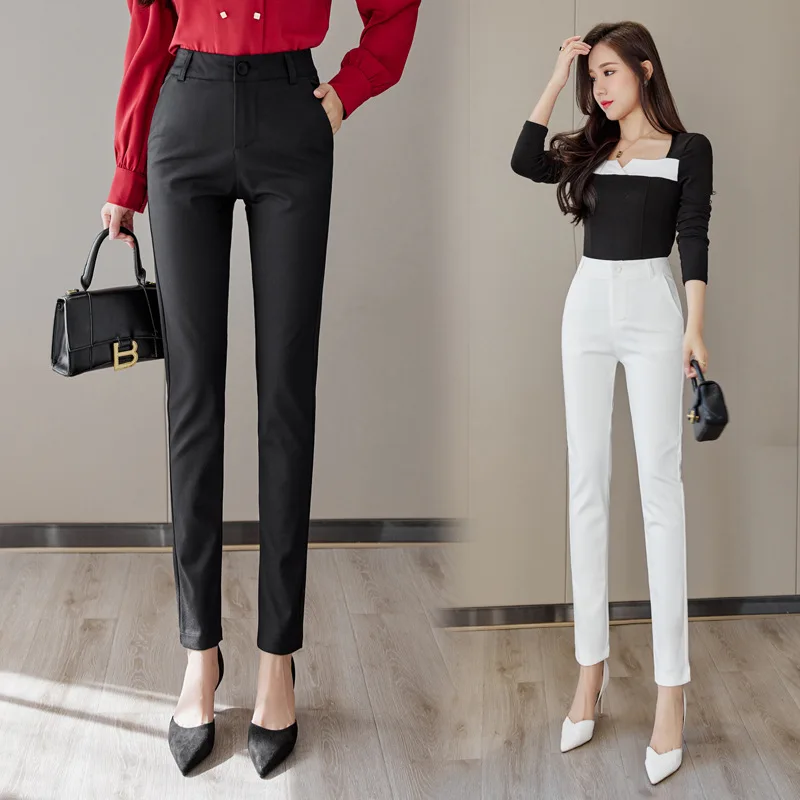 Formal-Black-Pants-Women-Office-Lady-Style-Work-Wear-Summer-Thin-High ...