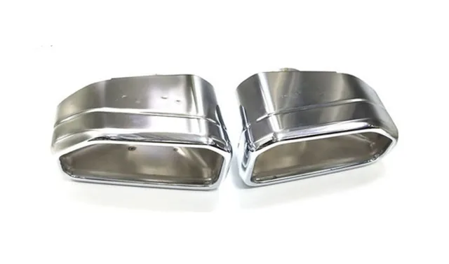 1 Pair Black Car Exhaust Tip 304 Stainless Steel Square Exhaust Pipe ...