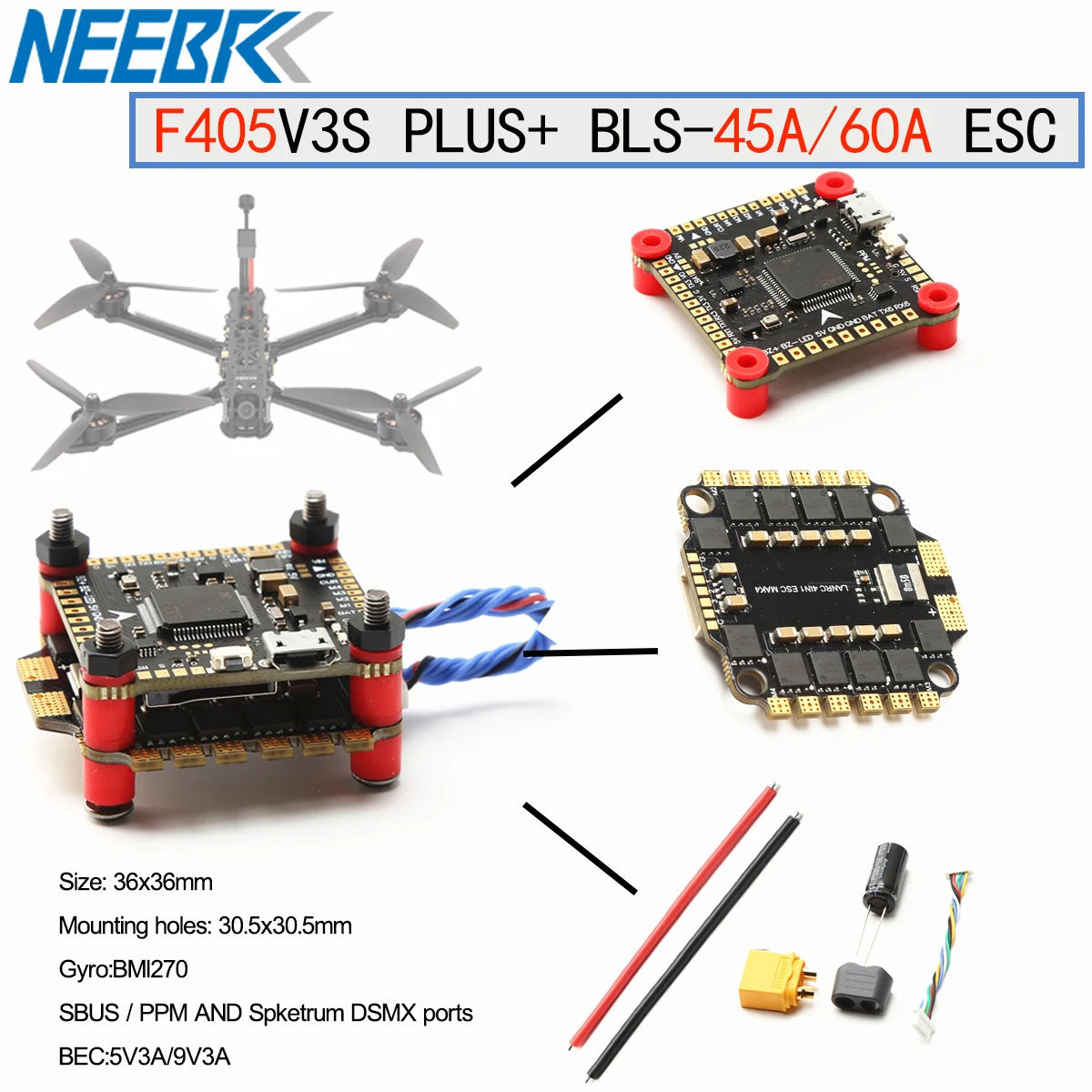 F4V3S-F4-V3-V3S-PLUS-FC-Flight-Controller-Board-Bar-metro-OSD-BLS-45A ...