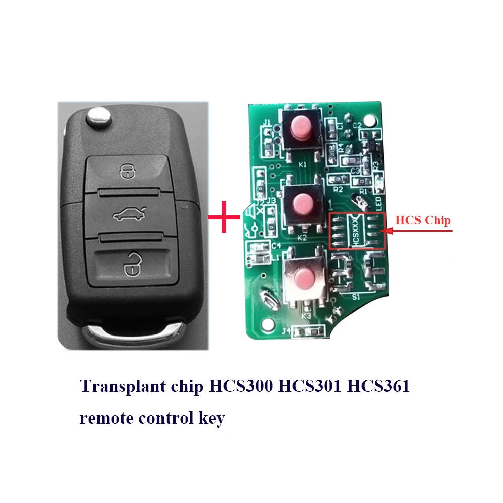 2 uds 434MHz llave remota se acepta a transplacer HCS300 HCS301 HCS361 ...