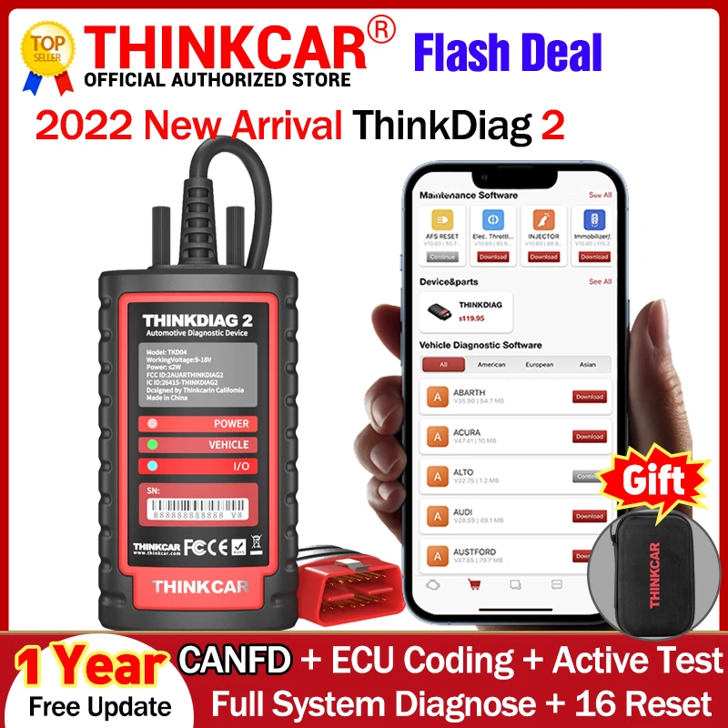 2022 Newest Thinkdiag 2 All Software 1 Year Free Update Auto Diagnostic ...