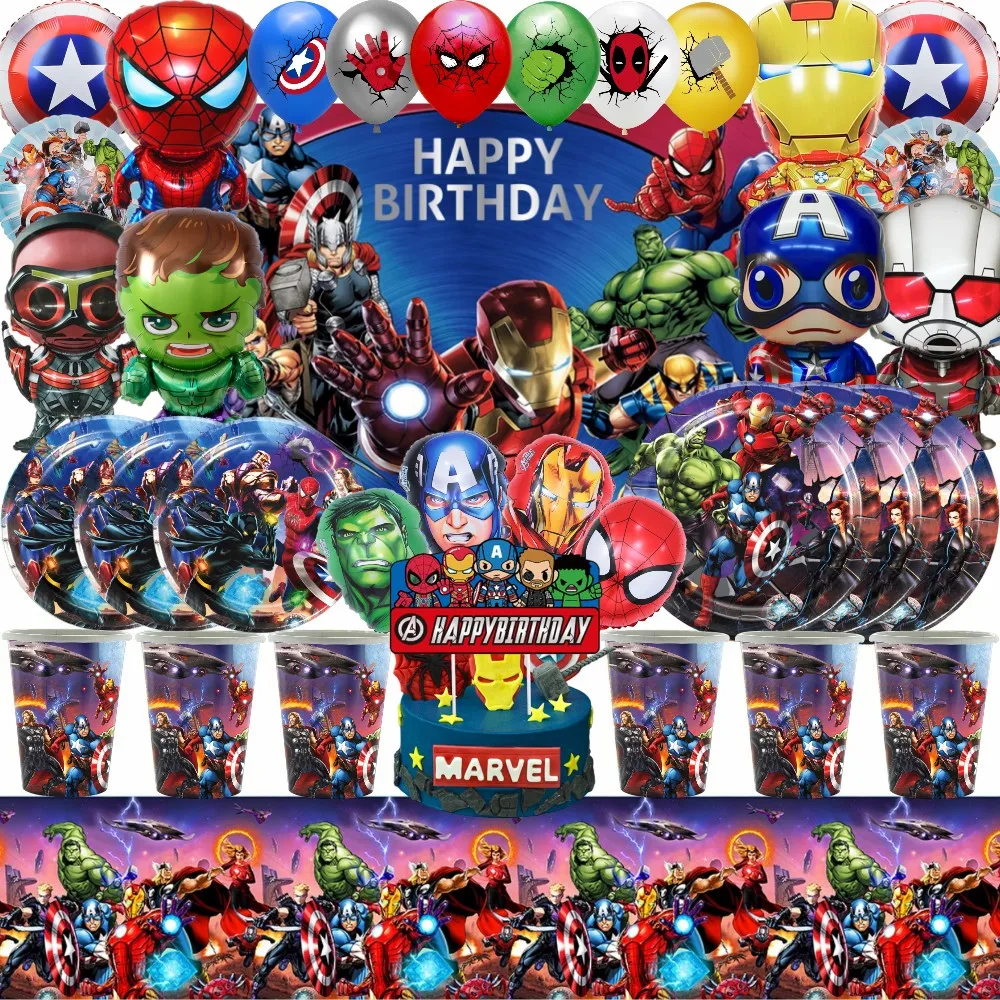 The-Avengers-Birthday-Party-Decorations-Marvel-Superhero-Balloons-Paper ...