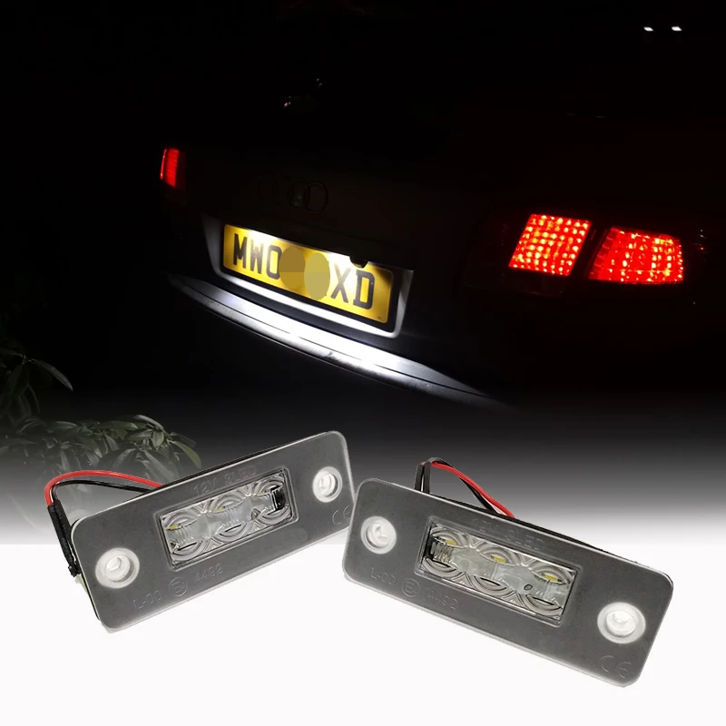 For Audi A8 D3 2002 2010 LED Rear Registration Number License Plate ...