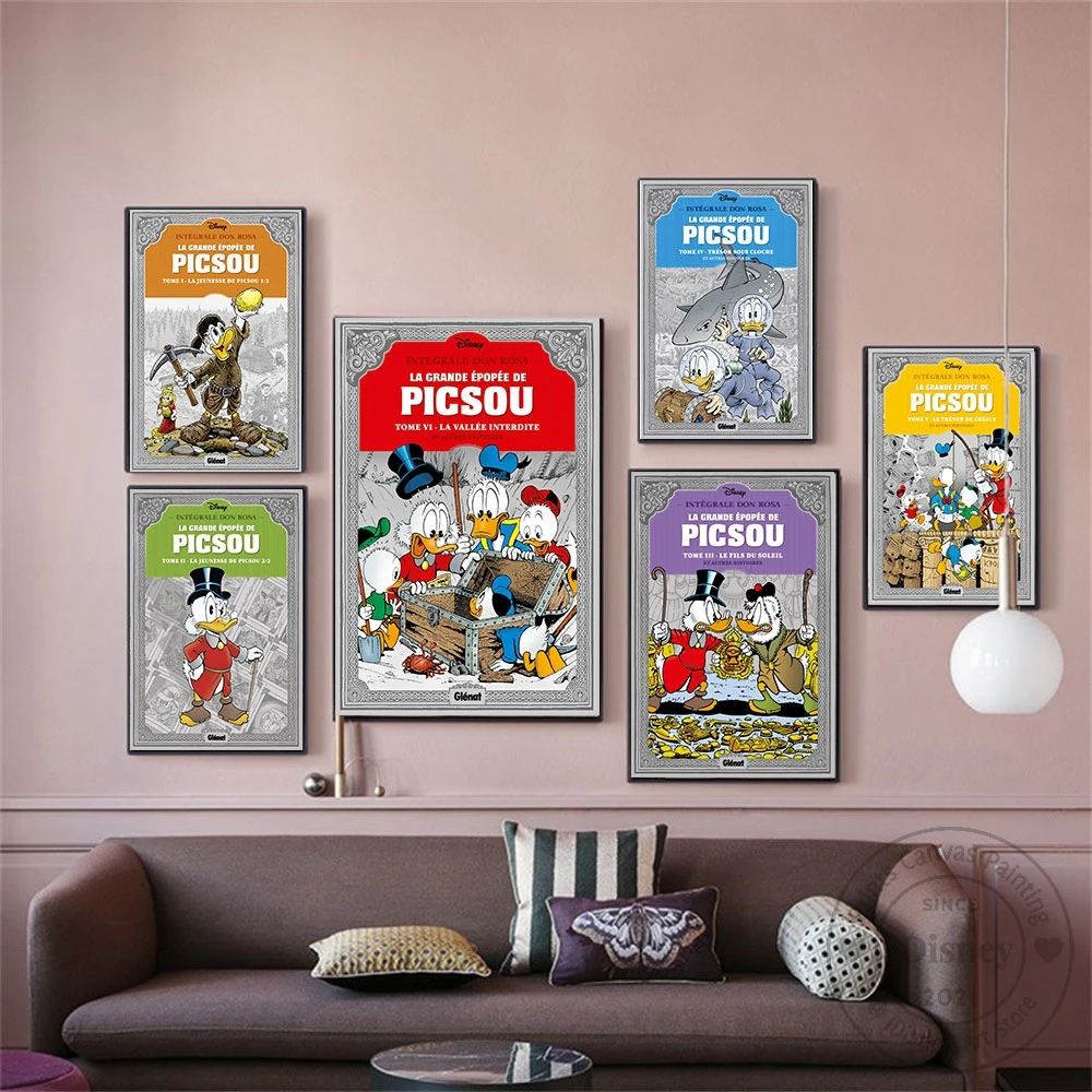 Disney-Picsou-Comics-Donald-Duck-Wall-Art-Poster-Canvas-Painting ...