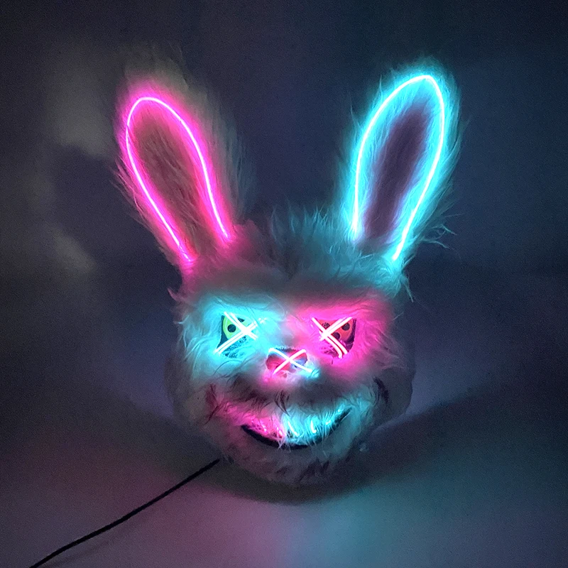 LED-glowing-Cosplay-Bloody-Rabbit-Mask-Halloween-Scary-Killer-Bunny ...