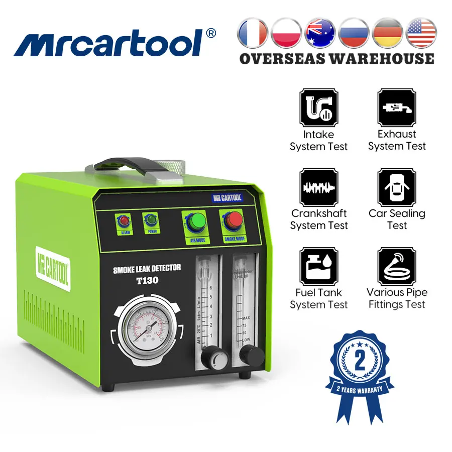 MRCARTOOL T130 Car Smoke Leak Detector Tester Oil Pipe Leak Locator Car ...