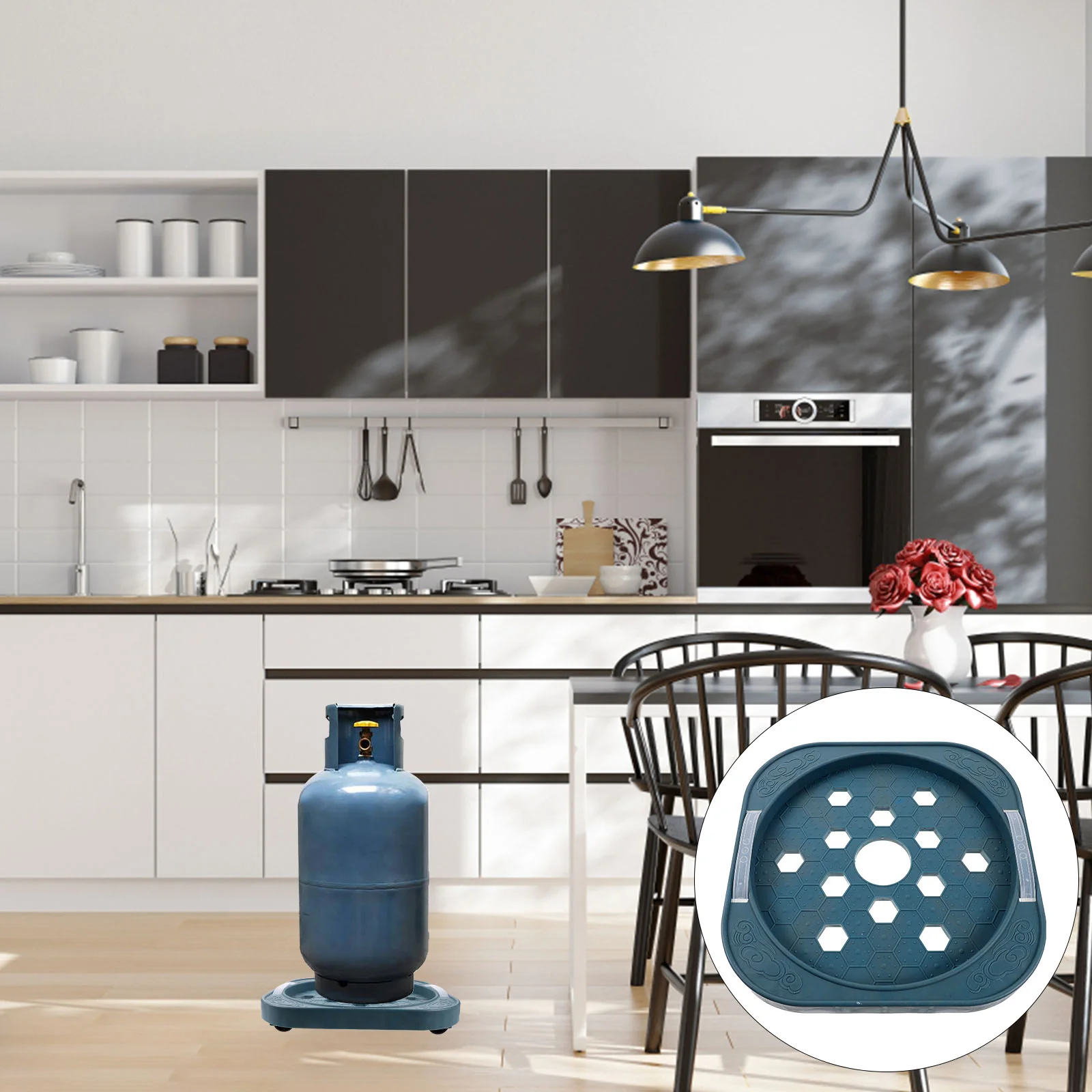 Round-Gas-Tank-Tray-Gas-Cylinder-Stand-Propane-Tank-With-Handles-And ...