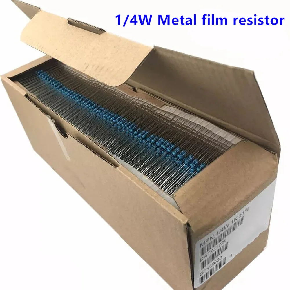 100pcs-1-4W-Metal-film-resistor-1R-1M-100R-220R-330R-1K-1-5K-2-2K.jpg