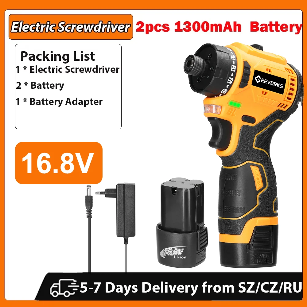 16 8v Brushless Wireless 45nm 55nm Electric Screwdriver Torque