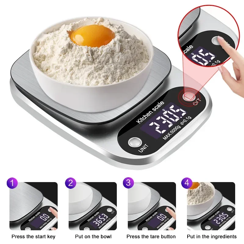 Household-Kitchen-Scale-Electronic-Food-Scale-Baking-Scale-Measuring ...