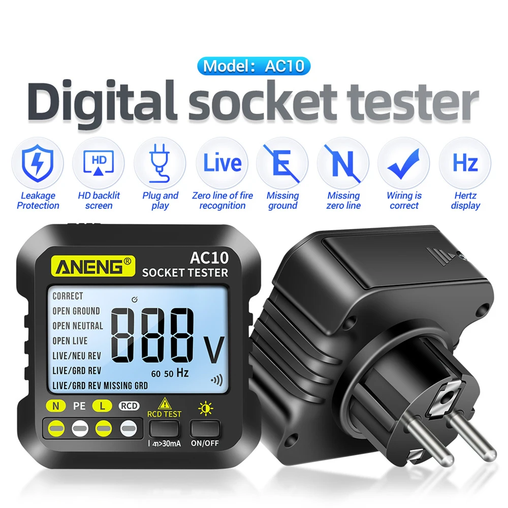 AC10-Socket-Outlet-Tester-Plug-Tester-Voltage-Detector-US-EU-UK-Tester ...