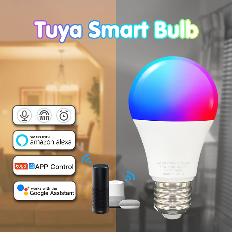 1-2PCS-Tuya-Bluetooth-Wifi-Zigbee-Led-Light-Bulb-Alexa-Smart-Lamp-RGB ...