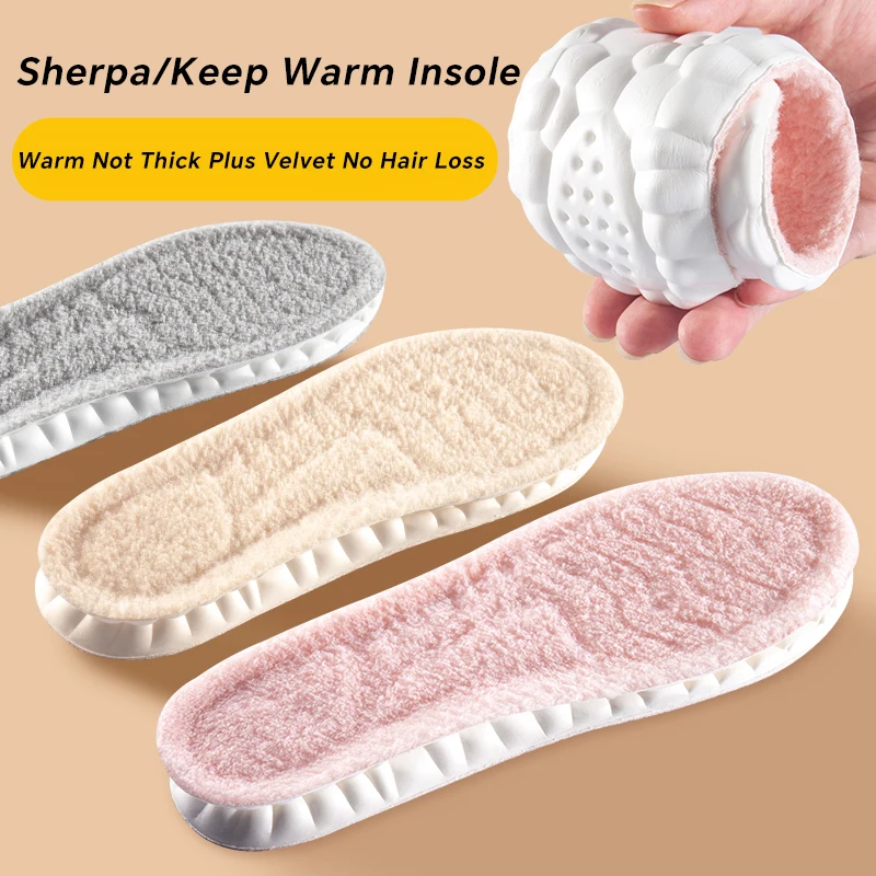NAFOING-Winter-Wool-Insoles-for-Women-Men-Soft-Warm-Shoe-Inserts-Fleece ...