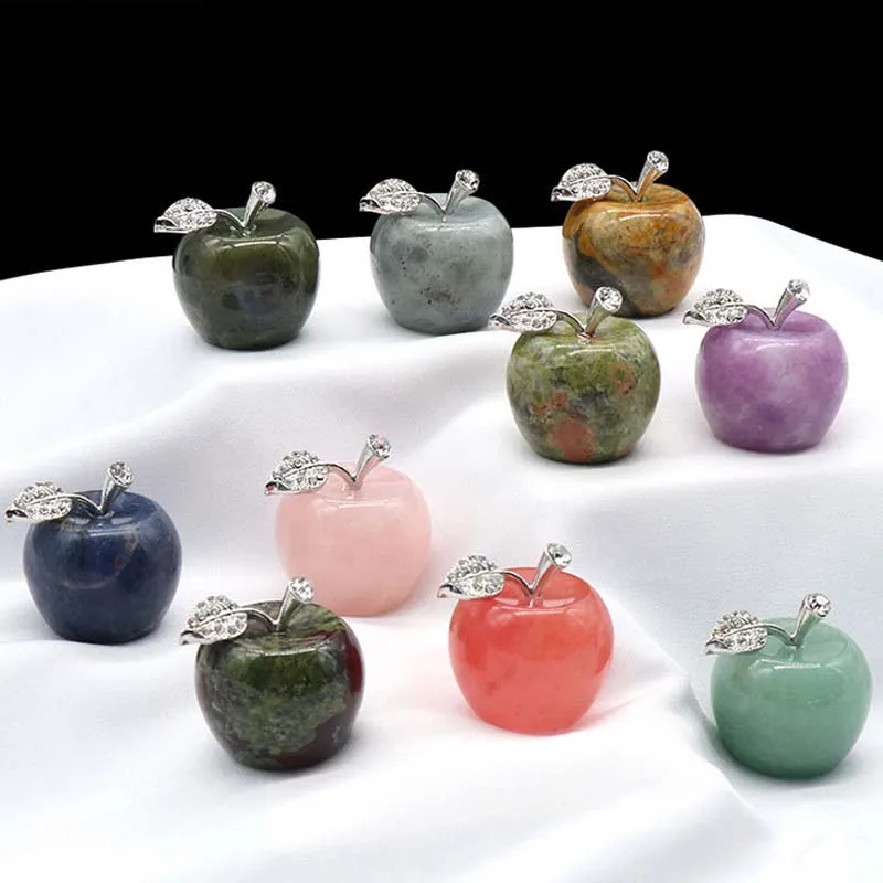 Natural-Stone-Apple-Statue-Ornament-Amulet-Lucky-Quartz-Amethyst ...