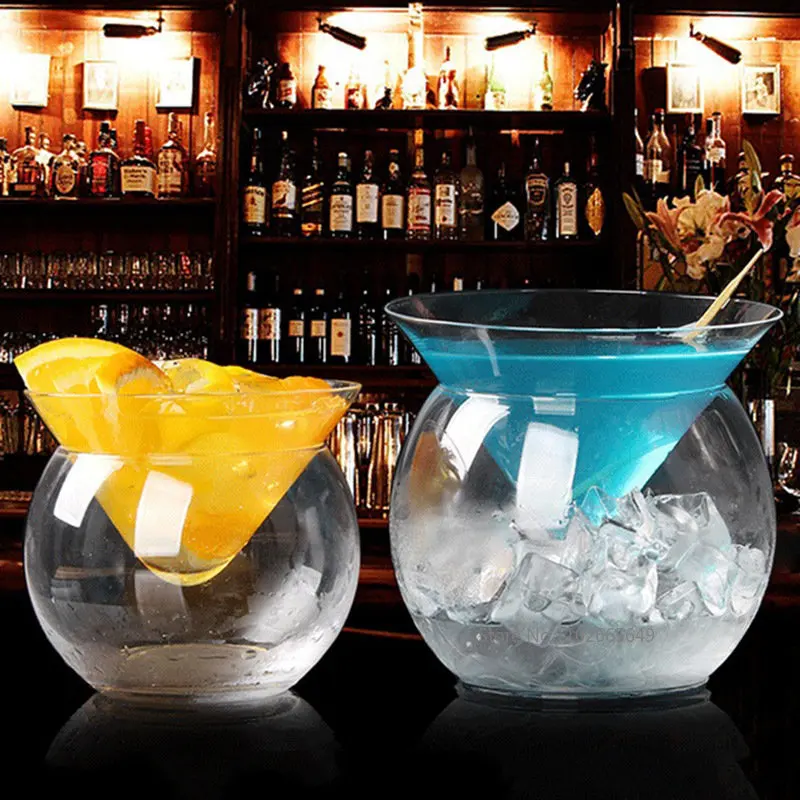 Gelado-cristal-Cocktail-vidro-Molecular-Mixologia-Interlayer-Cone-Martini-e-Cocktail-Conjunto-de ...