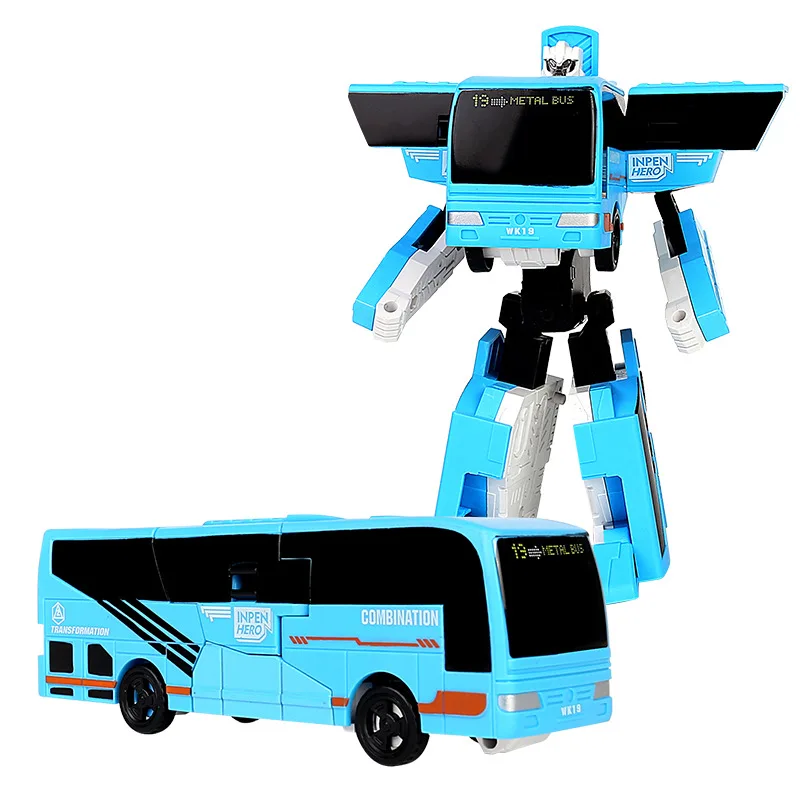 Kids Transforming Robot Vehicles Collectible Robot Bus Body Deformation ...