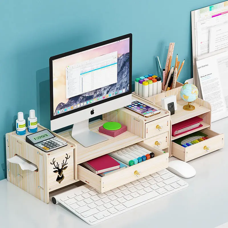 Office-computer-monitor-heightening-stand-office-desktop-shelving ...