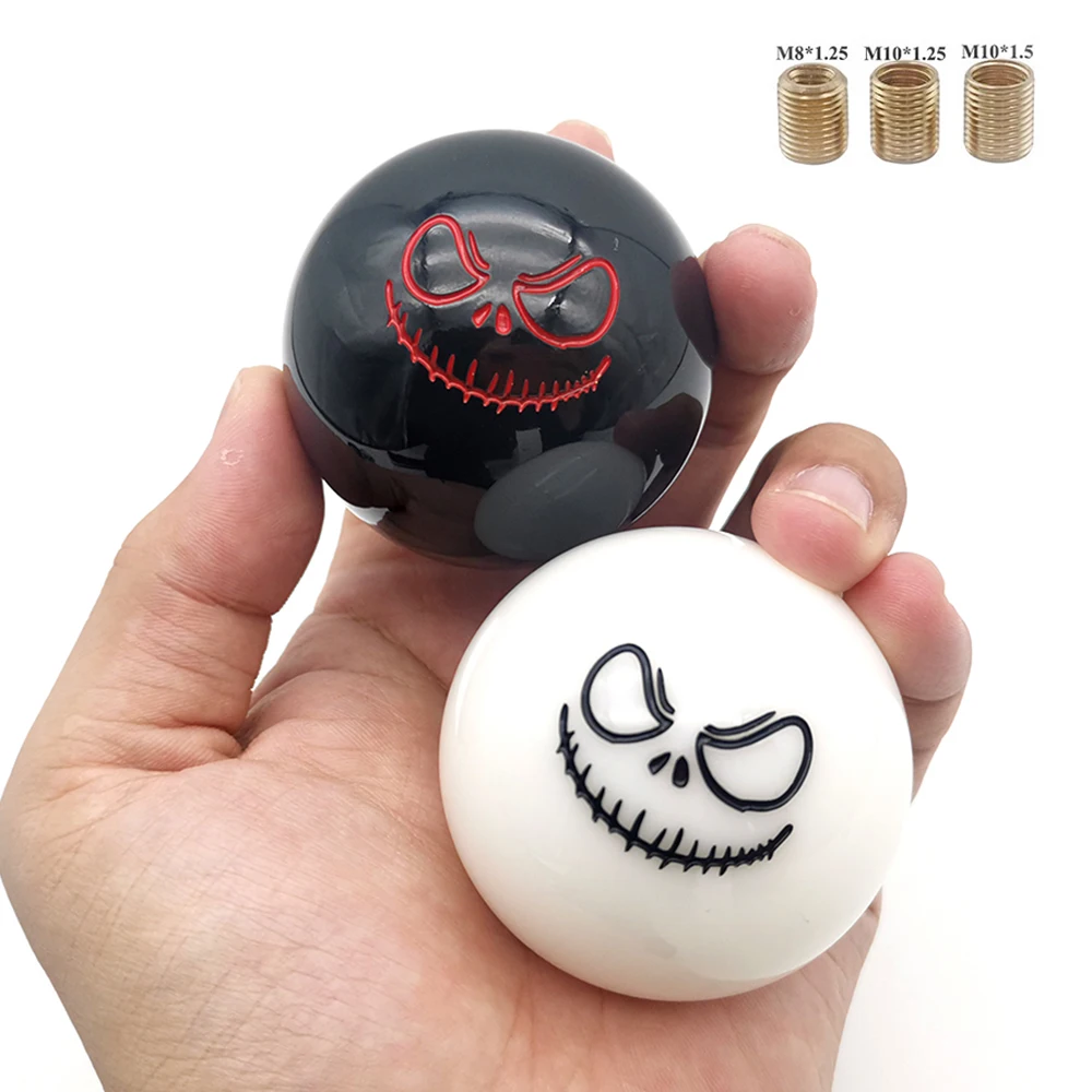 JDM-Ghost-Smile-Face-Shift-Knob-Black-White-Ball-Shape-Acrylic-Gear ...