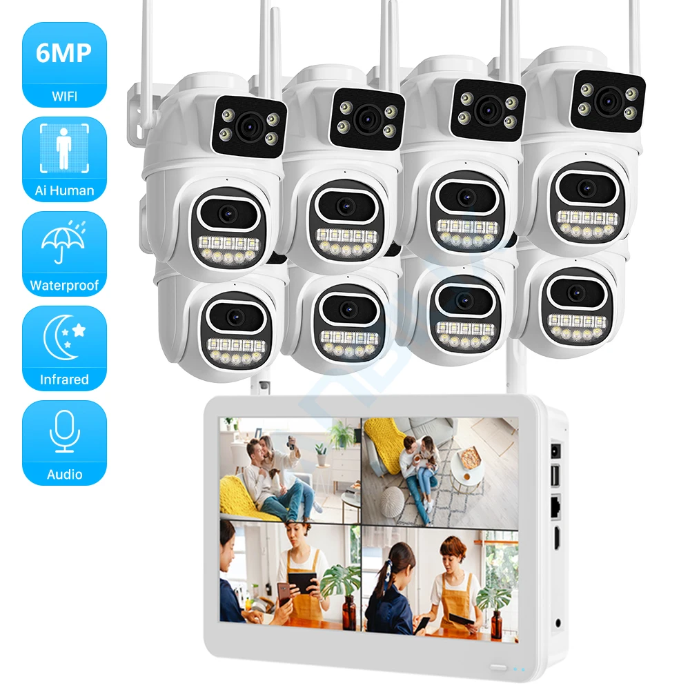 6MP-Wireless-PTZ-IP-Camera-Dual-Lens-WIFI-Kit-with-Display-8CH-NVR ...
