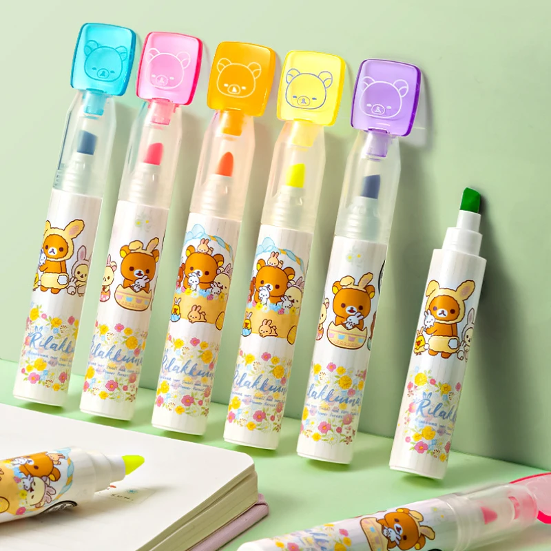 Mini-Resaltadores-coloridos-de-dibujos-animados-de-oso-Rilakkuma ...