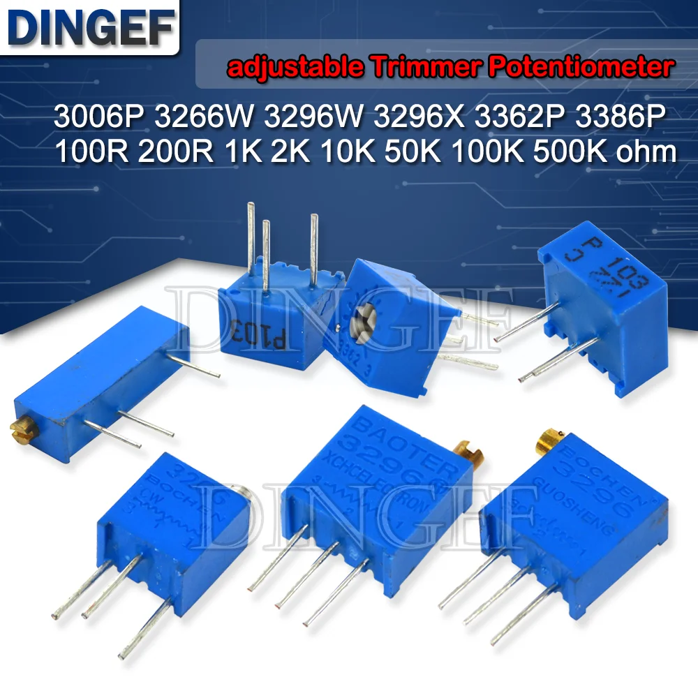 Potenciómetro de precisión de resistencia ajustable, 3006P, 3266W, 3296W, 3296X, 3362P, 3386P ...