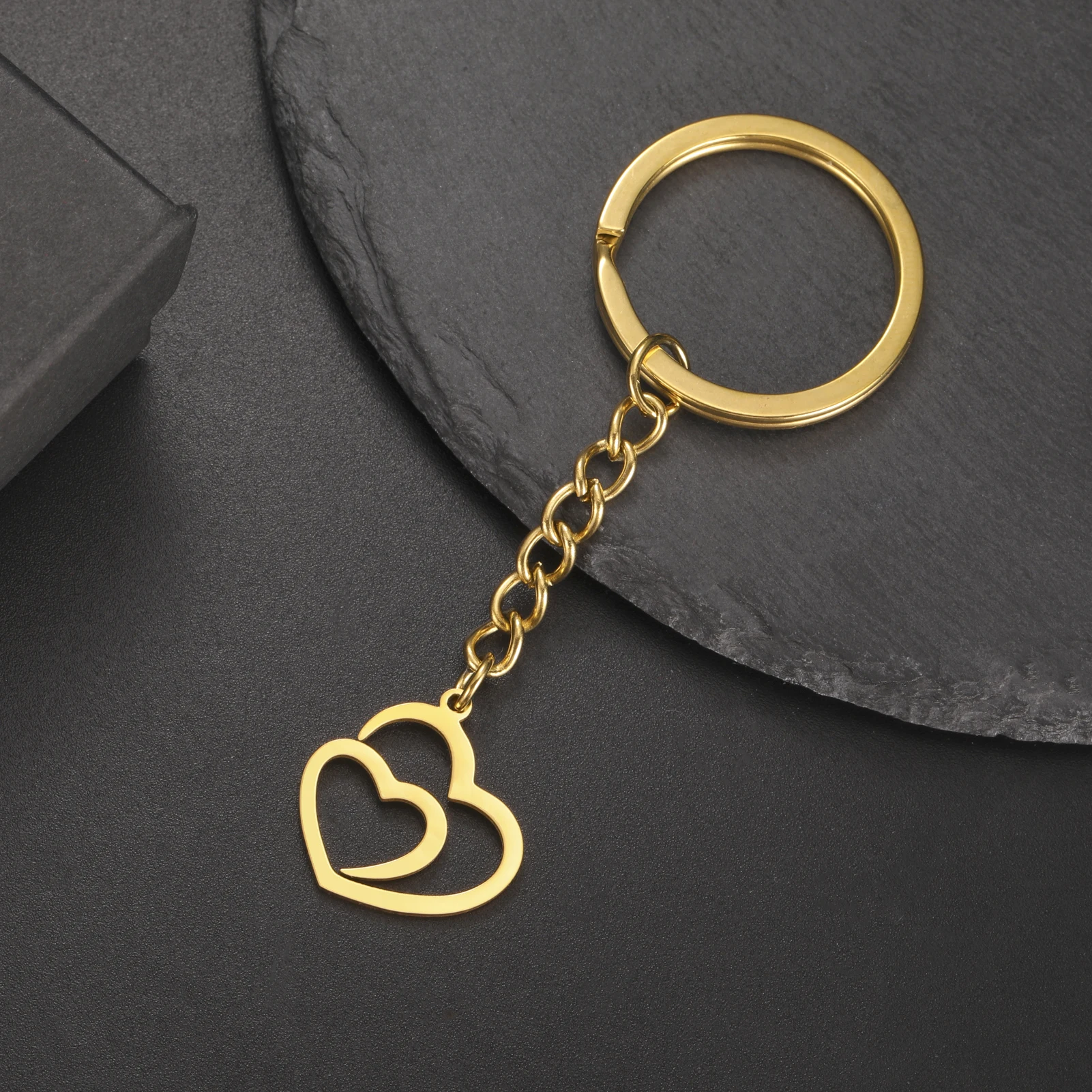 Cazador Romantic Love Heart Keychain for Women Girls Stainless Steel ...