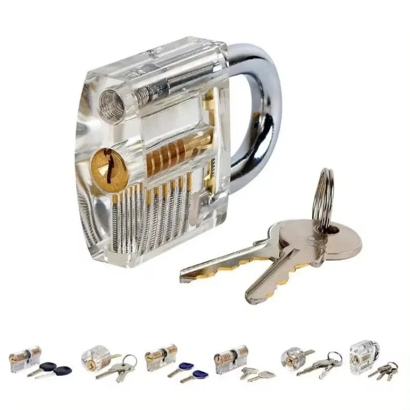 50mm-Locksmith-SUP-Transparent-Locks-Pick-Visible-Cutaway-Mini-Practice ...