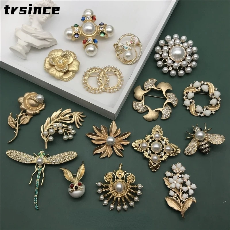 Trsince-Vintage-Volle-Strass-Barock-Brosche-Anlage-Blumen-Kristall ...