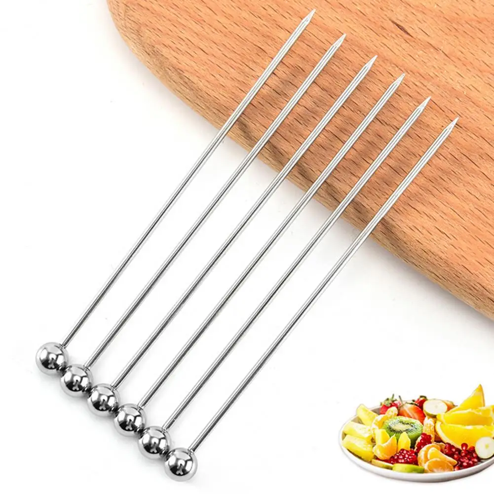 10Pcs Wine Needle Cocktail Picks Stick Stainless Steel Martini Picks ...
