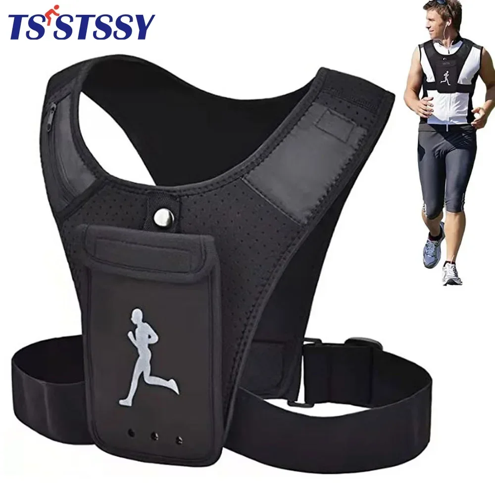 Running-Phone-Holder-Reflective-Jogging-Vest-with-3-Pockets-for-Phone ...