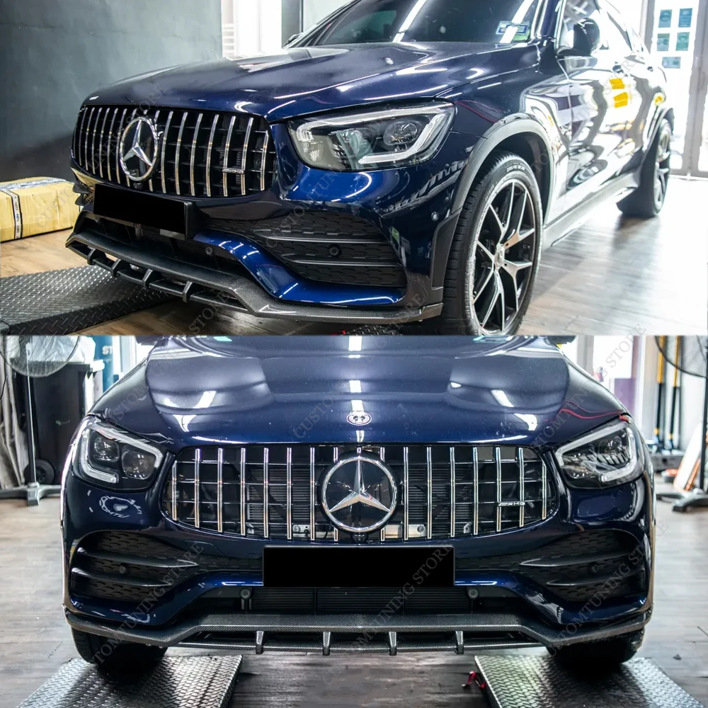 For-Mercedes-GLC-Coupe-C253-Lci-Front-Bumper-Lip-Spoiler-Splitter ...