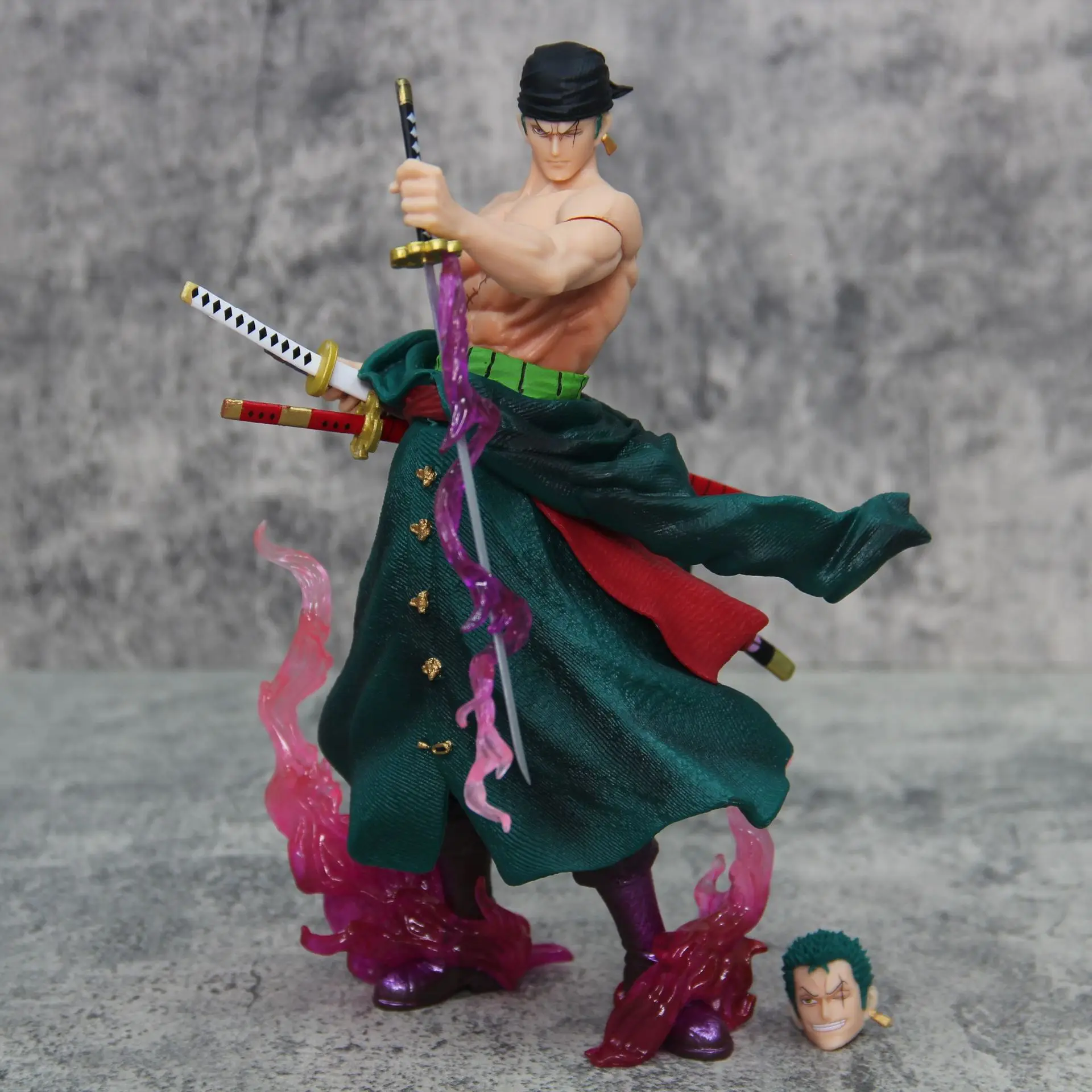 Anime-One-Piece-Roronoa-Zoro-Battle-Ver-GK-PVC-Action-Figure-2-Heads ...