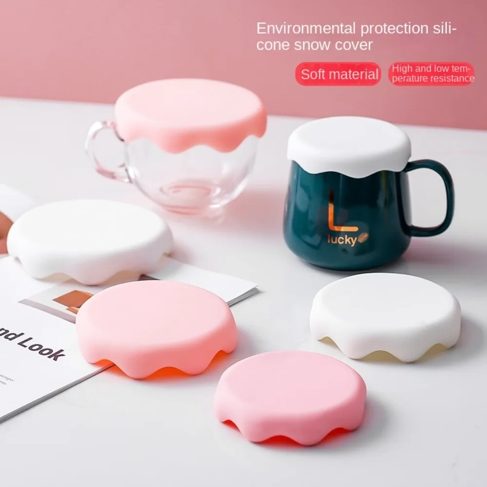 Reusable Thickened Glass Cup Lid Silicone Mug Cup Lid Water Cup ...