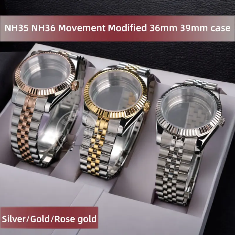 Stainless steel case bezel Bracelet for Rolex Datejust 41 36 dial NH35 ...