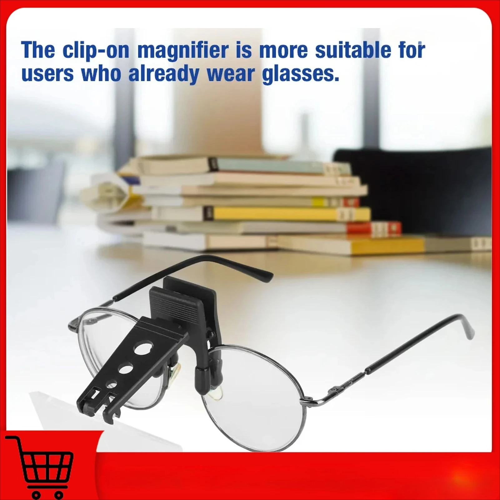 1.5x 2.5x 3.5x Magnification Plastic Case Clip on Glasses Type ...
