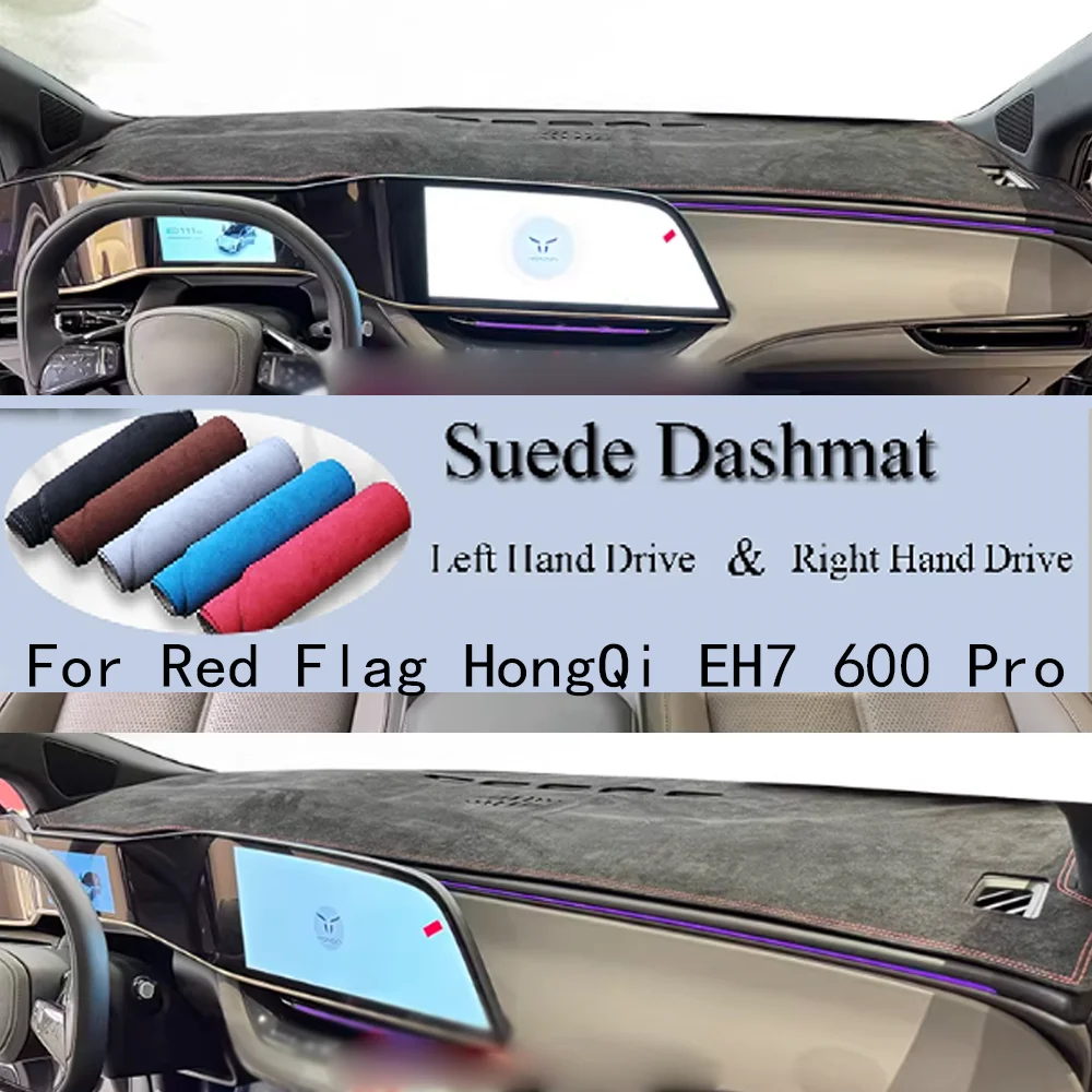 For Red Flag HongQi EH7 600 Pro 2024 2025 2026 Suede Leather Dashmat ...