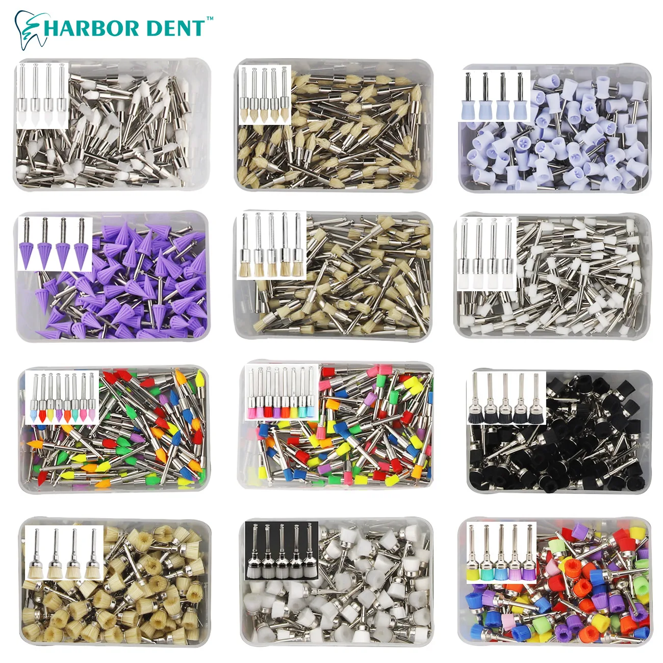 100Pcs-Dental-Polishing-Brush-Nylon-Wool-Cotton-Wheel-Prophy-Cup-Teeth ...