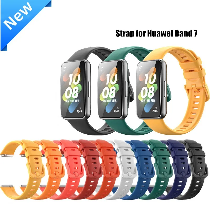 Soft Silicone Strap Huawei Band 7 Smart Watch - Silicone Watchband ...