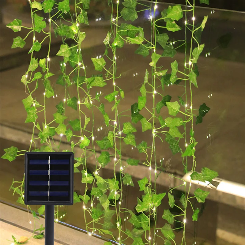 Solar Leaf LED String Lights – Garden Exploration