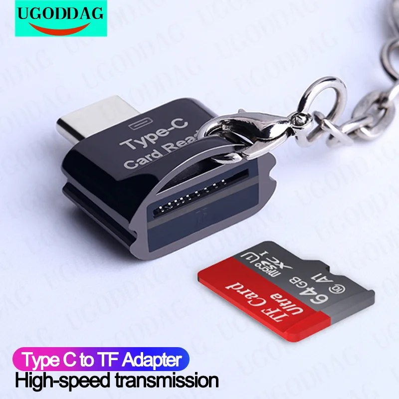 Type C To Micro-SD TF Adapter OTG Memory Card Reader For PC Samsung ...