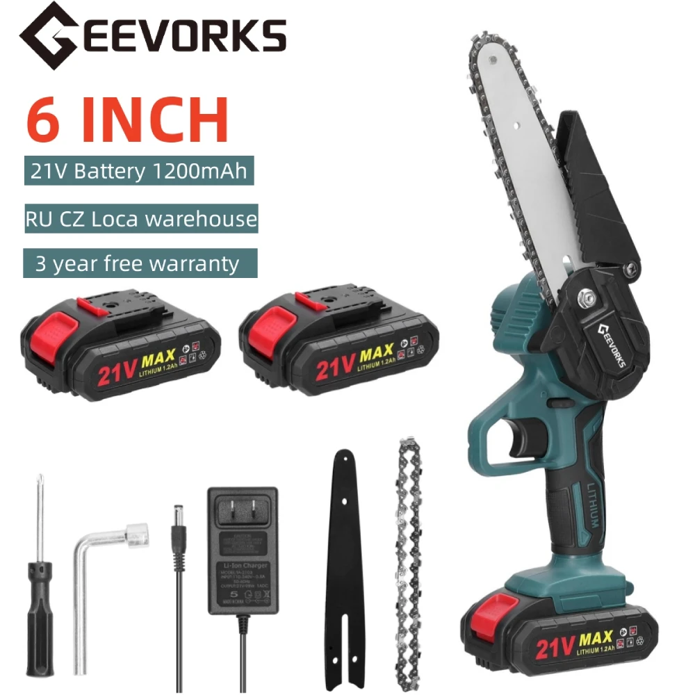 21V 6 Inch Mini Elektrische Snoei Zaag Oplaadbare Zaag Kleine Hout ...