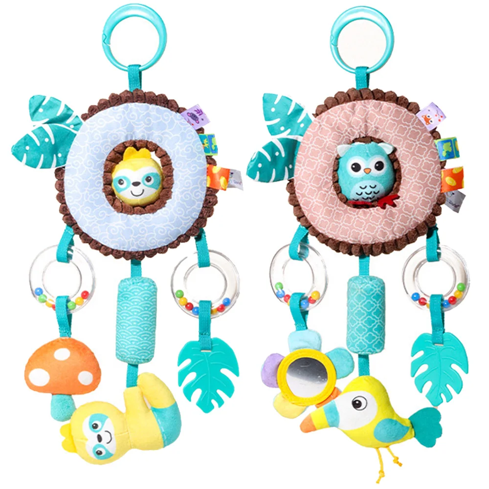 Baby Hanging Rattles for Soft Newborn Plush Sensory Stroller Animals ...