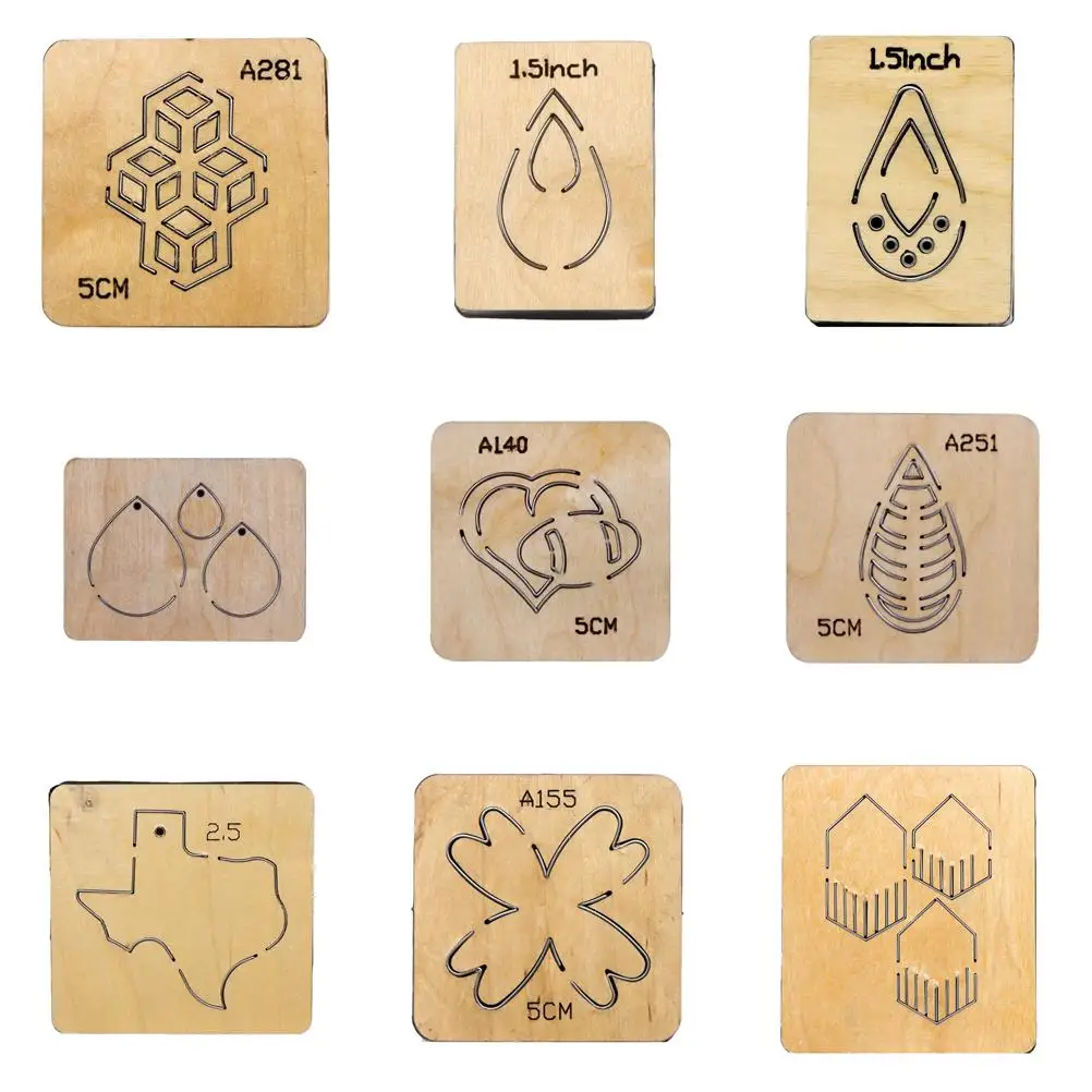 Earring Multi Shape Pattern Leather Cutting Mold Wooden Dies DIY ...