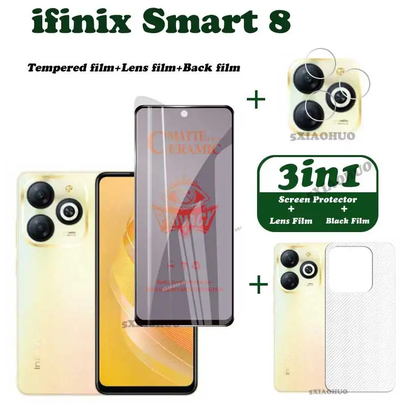 3in1-For-infinix-Smart-8-Anti-Spy-Privacy-Tempered-Glass-soft-film ...