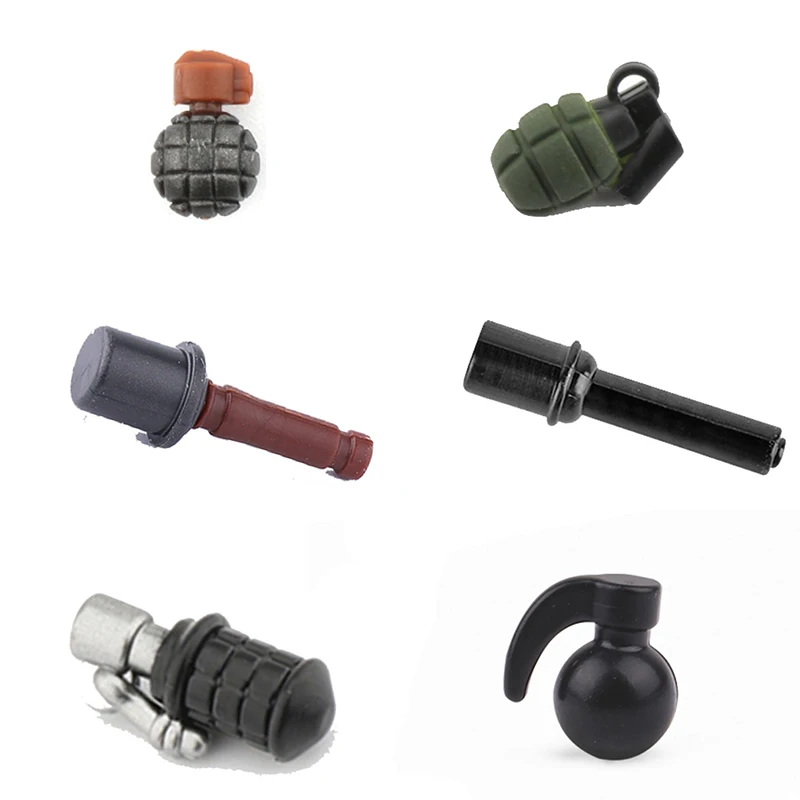 10-Pcs-lot-Military-Series-Blocks-Mix-Color-Grenade-Weapons-MOC-Parts ...