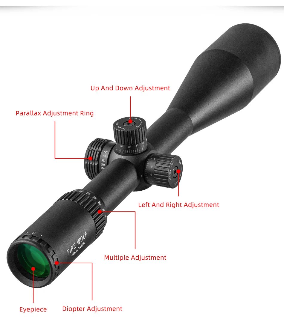 FIRW WOLF 10-40X56 Riflescope Hunting Scope Tactical Sight Glass ...