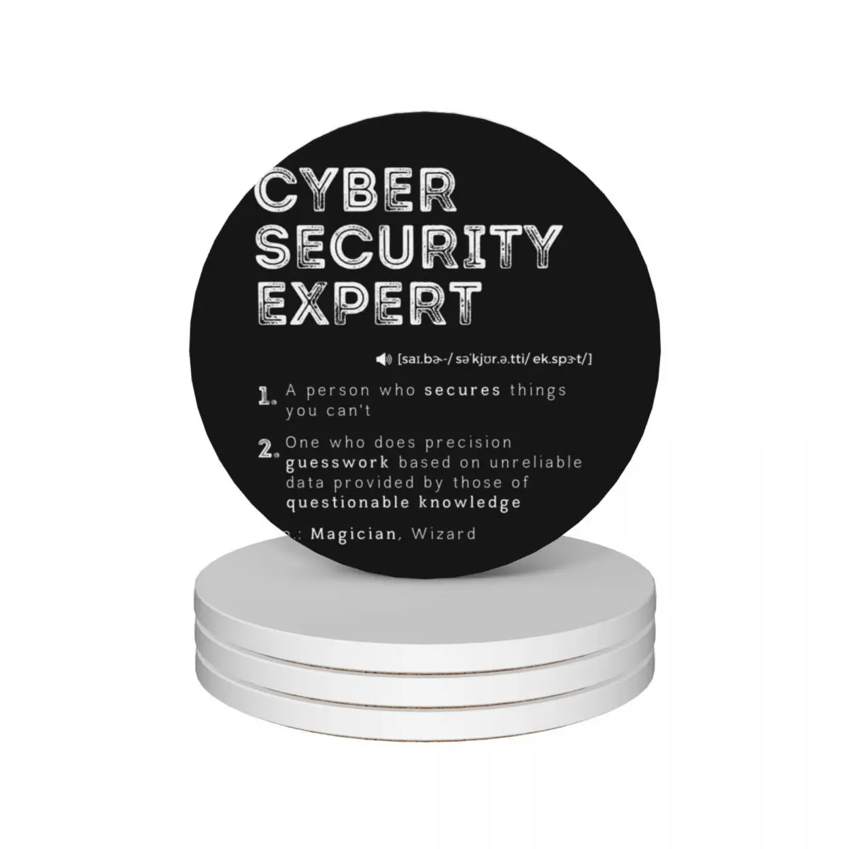 Funny-Cyber-Security-Expert-Definition-Computer-Hacking-Professional-Ceramic-Coasters-Set-of-4 ...