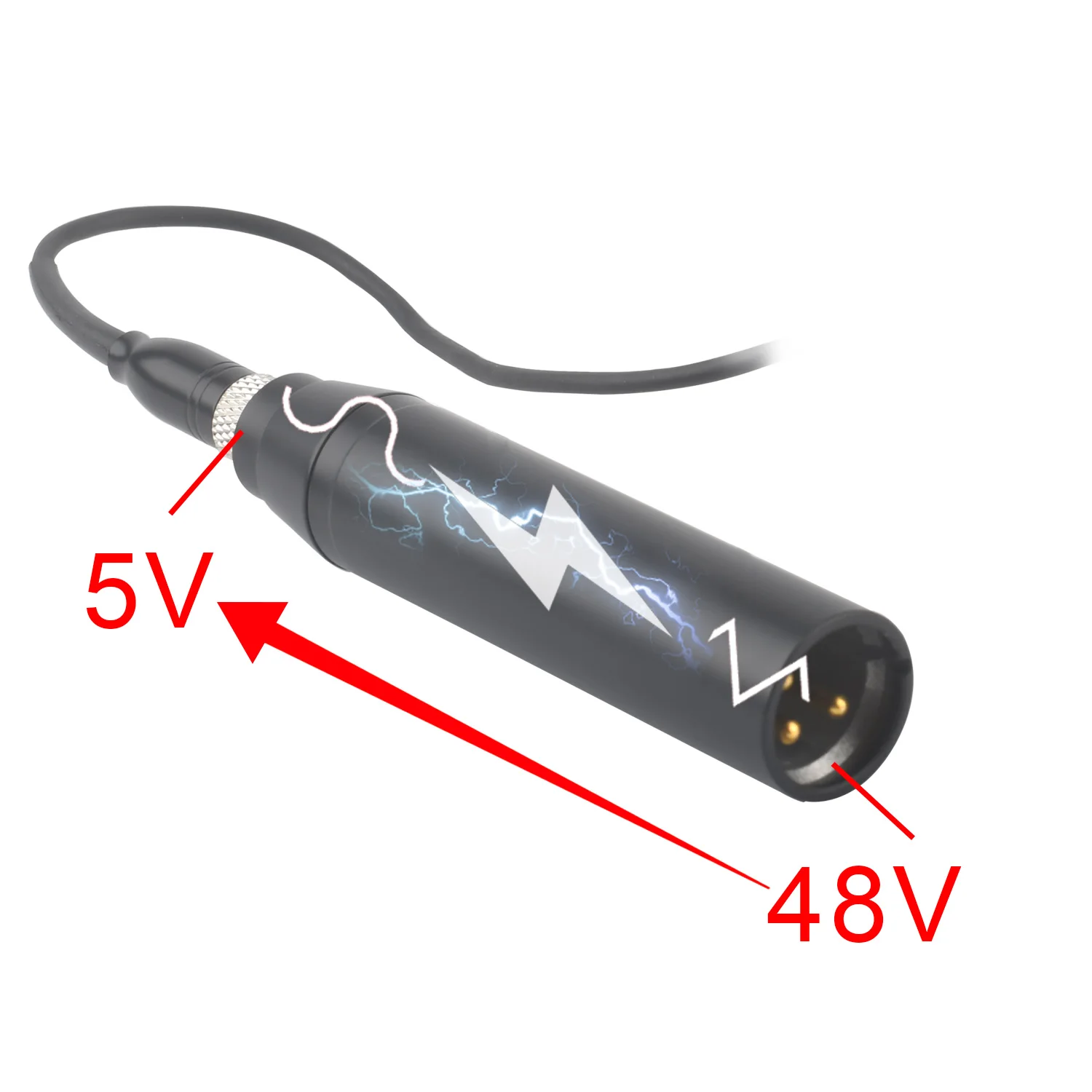 48V to 5V XLR Male Connector 3 4 Pin 3.5MM Microphone Adapter Mini ...